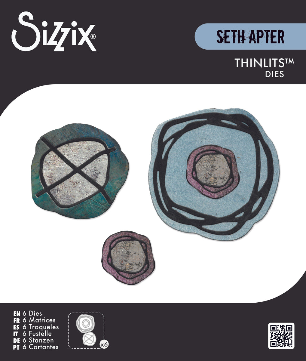 Sizzix Thinlits Die Set 6PK Twisters by Seth Apter (666909) – Everything Mixed Media