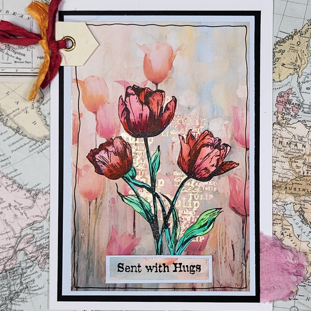 IndigoBlu Trio of Tulips A6 Stamp – Everything Mixed Media