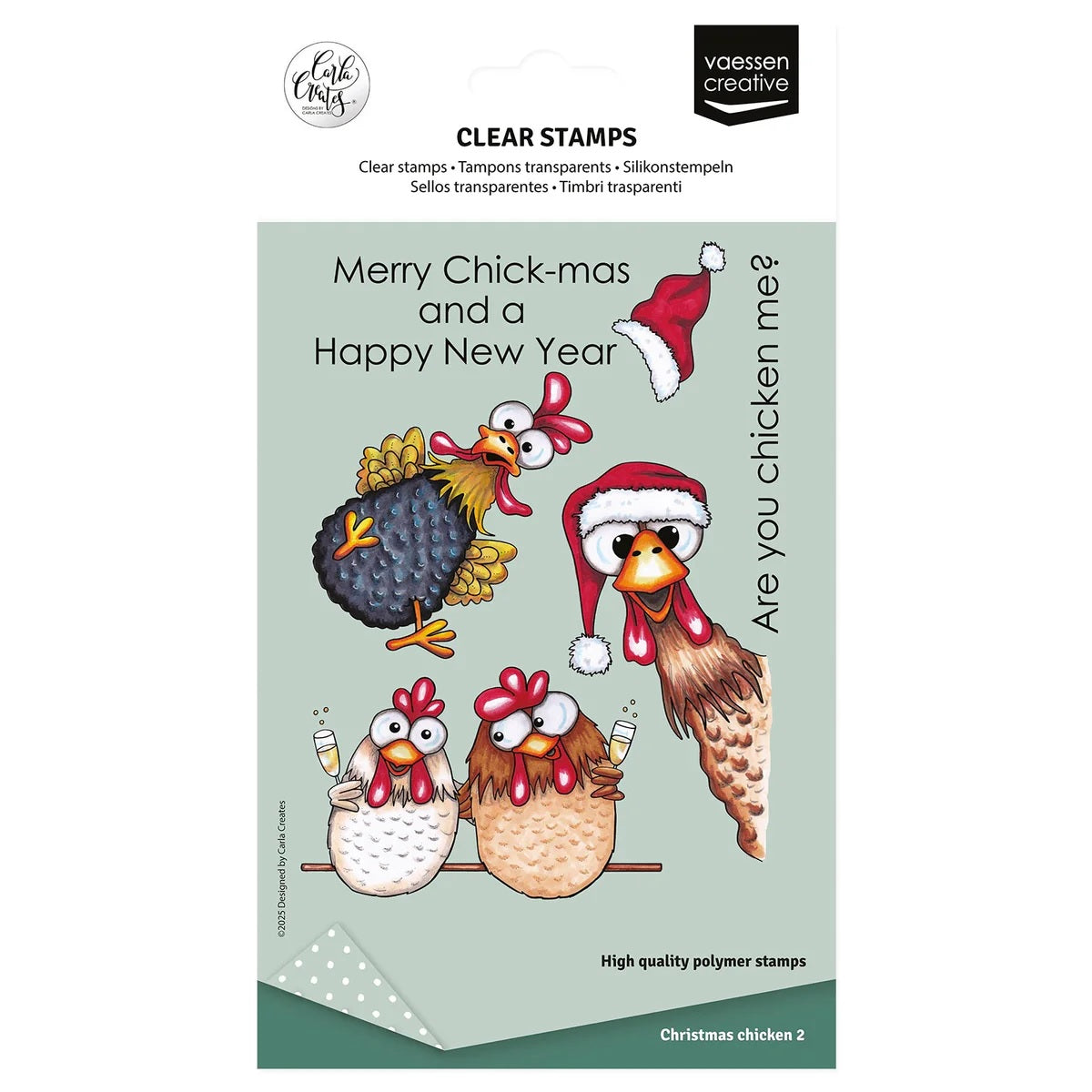 Vaessen Creative • Clear Stamps Christmas Chickens 2 10pcs – Everything ...