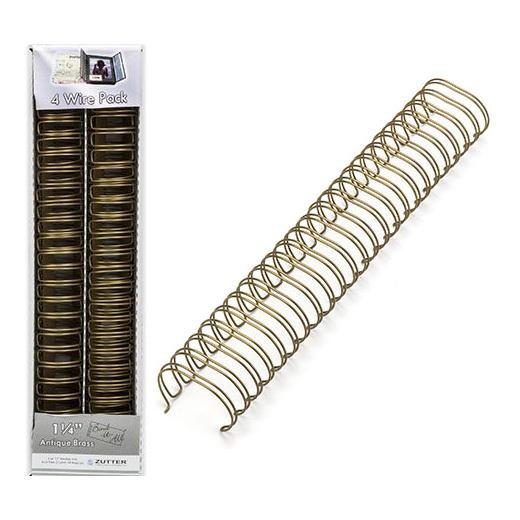 Zutter Bind-It-All 1 1/4" Book Binding Wires Antique Brass 4 Pack ...