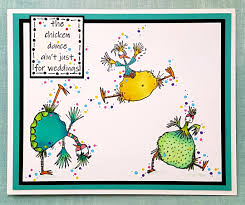 PaperArtsy Rubber Stamp Set Drunken Chickens by Elena Zinski (ZA58 ...