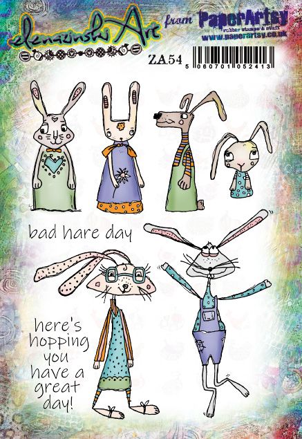 PaperArtsy Stamp Set Bad Hare Day designed by Elena Zinski Art (ZA54 ...